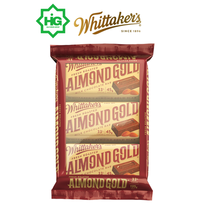 Whittaker's Almond Gold Slab 135g | Lazada