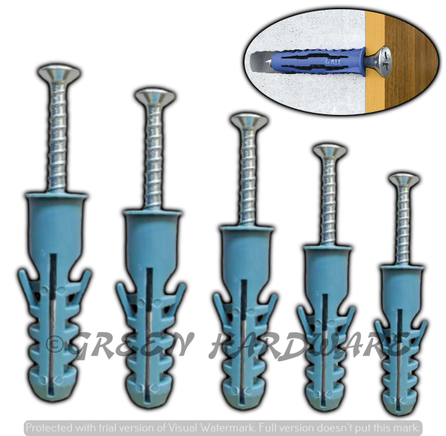 1SET OF TOX & SCREWS (5MM/50PCS, 6MM/50PCS, 8MM/30PCS, 10MM/50PCS, 12MM ...