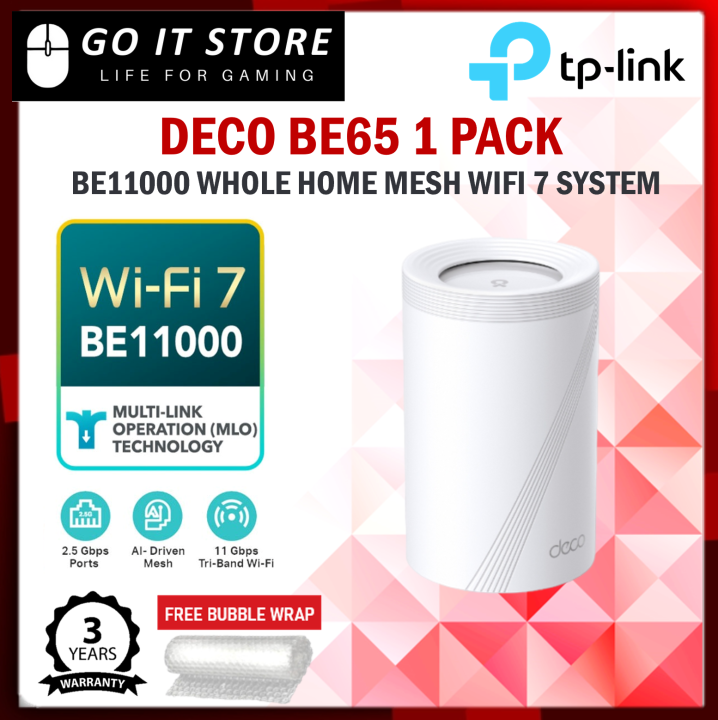 TP-Link Deco BE65 BE11000 Whole Home Mesh WiFi 7 System (1pack/2pack ...