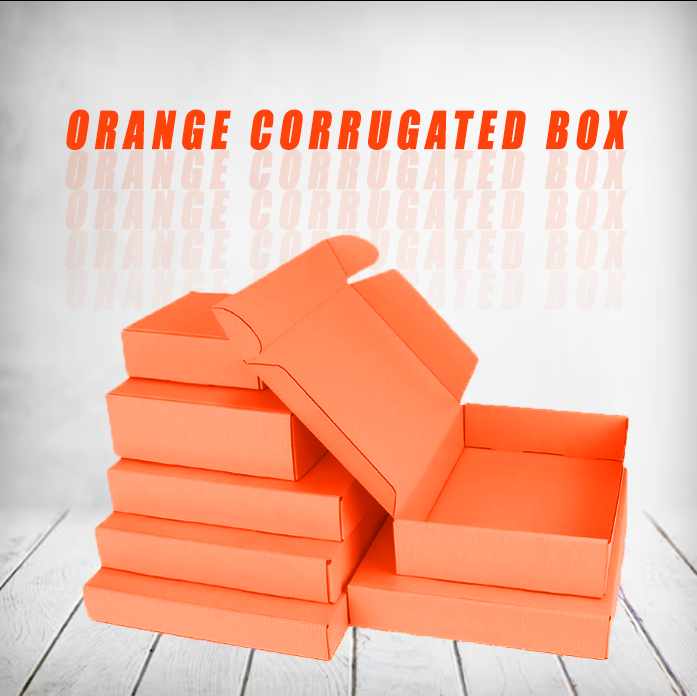 FULL ORANGE Kraft Mailer Corrugated Box ON HAND Carton box corrugated ...