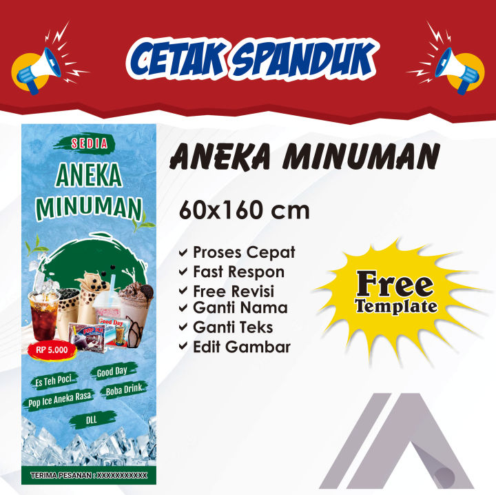 Spanduk Banner aneka minuman 60x160 | Lazada Indonesia