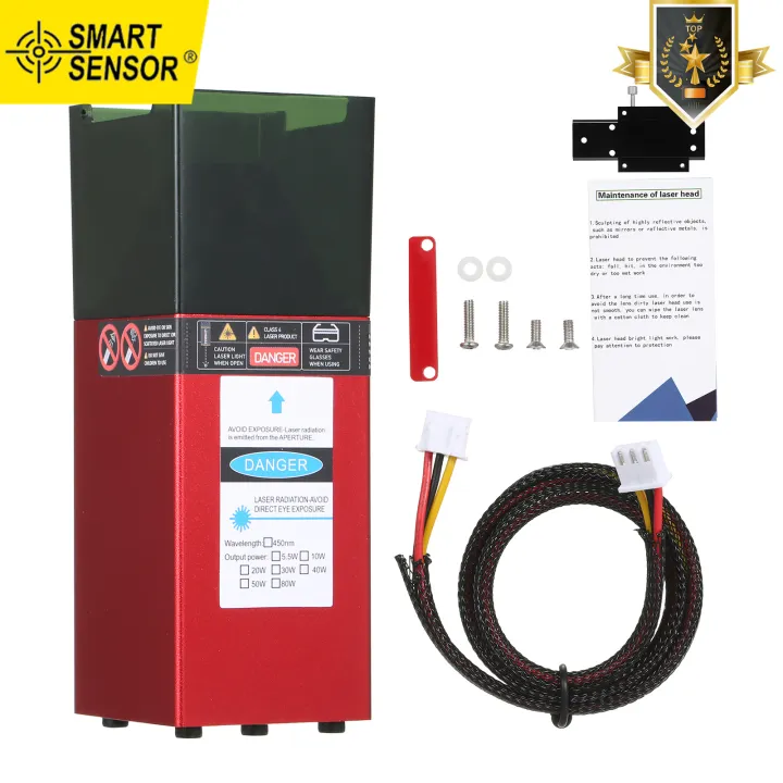 Mô Đun Laser Cảm Biến Thông Minh 450nm 80W Đầu Khắc Laser Độ Dài Tiêu ...