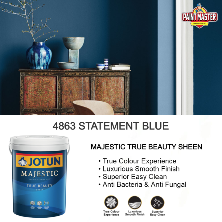 1L JOTUN MAJESTIC TRUE BEAUTY SHEEN - 4863 STATEMENT BLUE | Lazada
