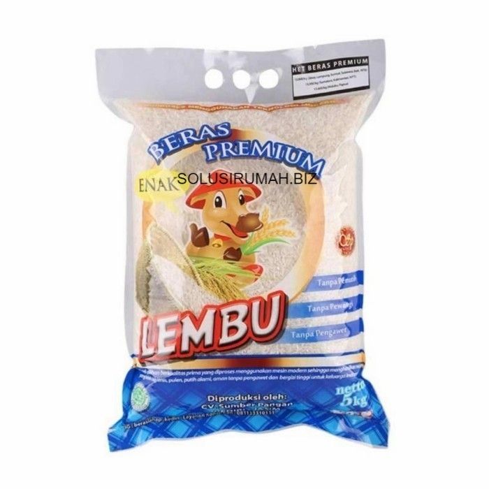 BERAS PREMIUM ENAK LEMBU 5KG 5 KG SUMBER PANGAN KEDIRI PREMIUM MESIN ...