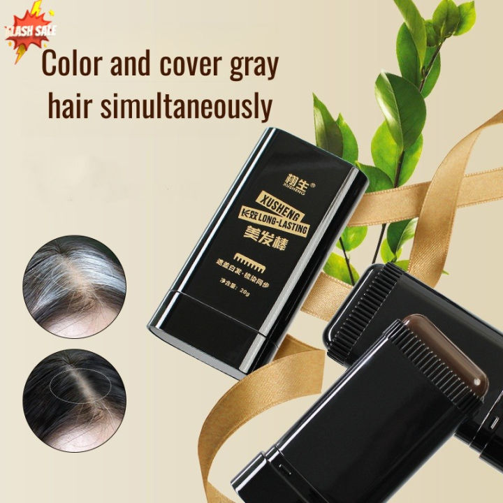 [100% Cover Grey Hair] Black Hair Sync Stick Disposable Emergency Hair ...