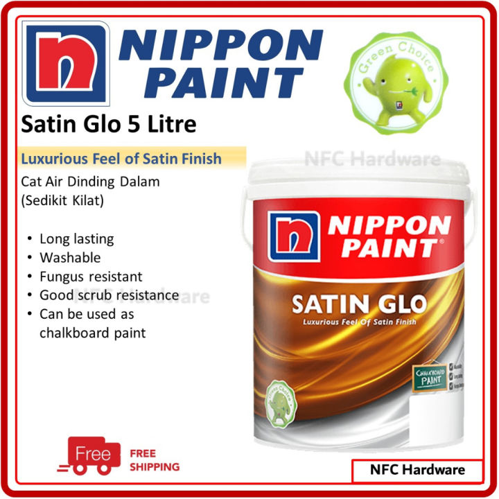NIPPON PAINT Satin Glo 1001 Brilliant White 5 Litre | Lazada