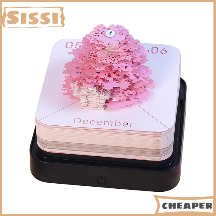 Sissi Desk Calendar With LED Lights, 2024 Calendar Memo Pad, Creative ...