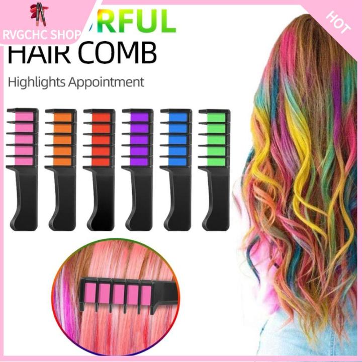 RVGCHC SHOP Washable Hair Chalk Comb Disposable Temporary Hair Dye ...