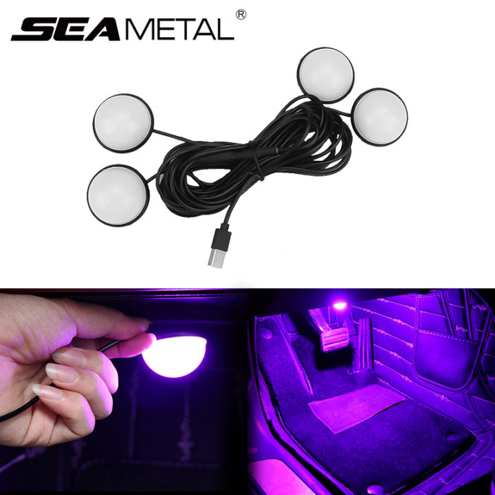4in1 LED Car Foot Ambient Light USB Backlight 12V Auto Interior ...