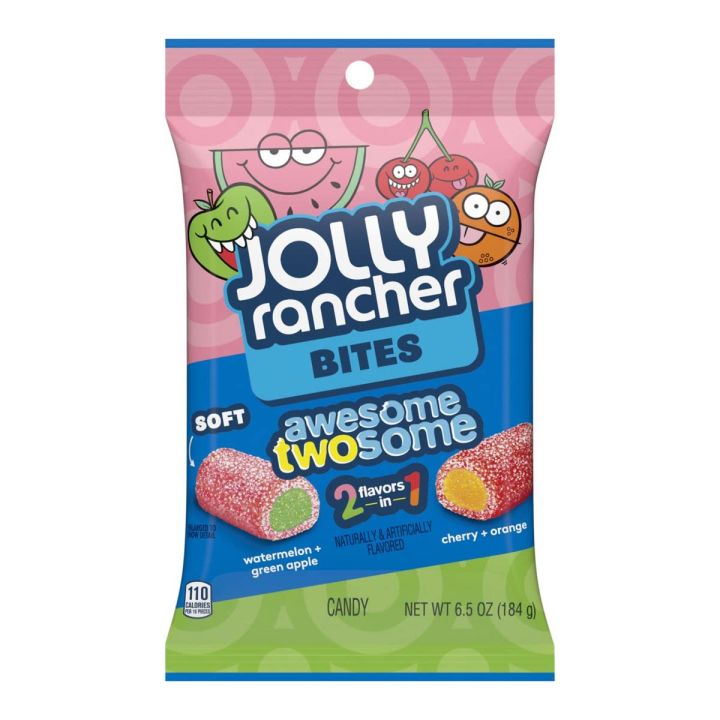 Jolly Rancher Bites Awesome Two Some 2 in 1 Flavor Soft Chewy Candy ...