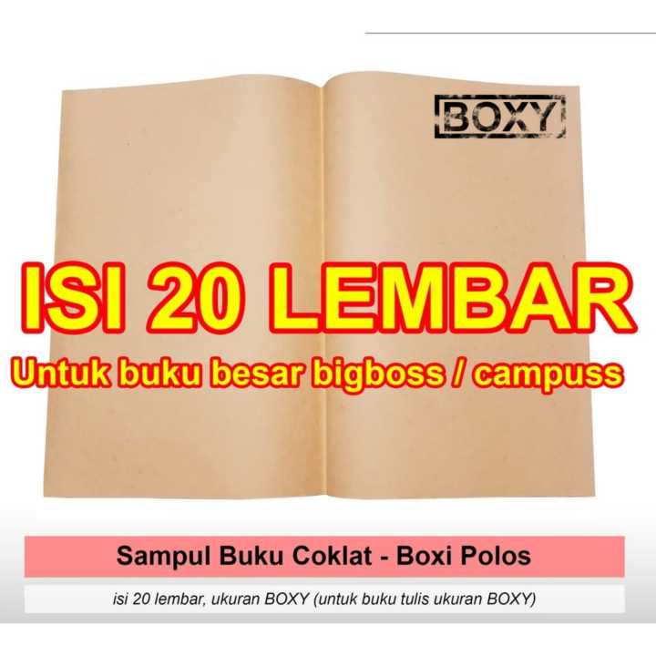 Sampul Buku Coklat isi 20 Lembar Polos Ukuran Boxy - Kwarto | Lazada ...