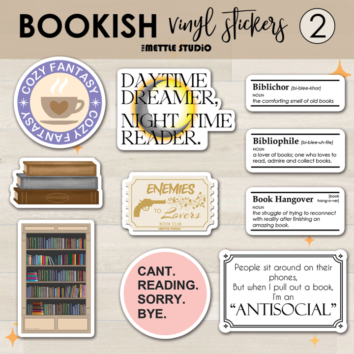 BOOKISH Waterproof Vinyl Stickers 2 | Lazada PH