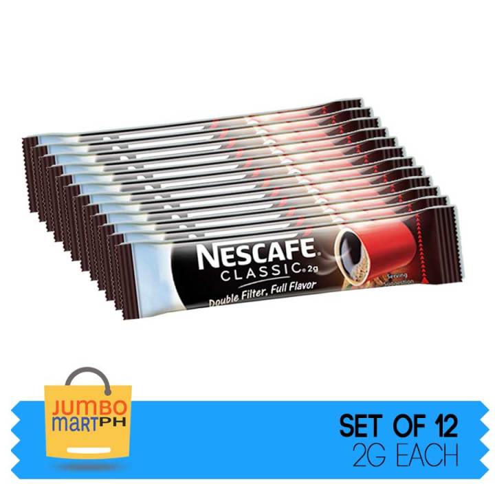 NESCAFE CLASSIC STICKS INSTANT COFFEE DOUBLE FILTER 2G / SET OF 12 ...