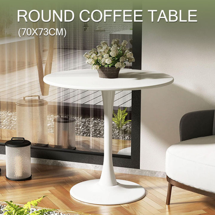 【SHIP FROM SG】White Round Coffee Table - Dining Table （70x73cm）Leisure ...