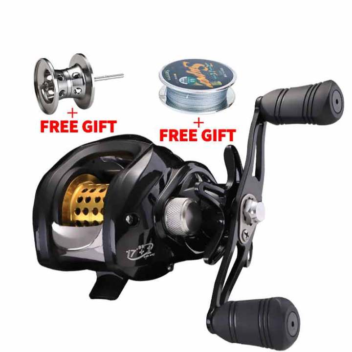 17+1BB BaitCasting Reel 7.1:1 Gear Ratio Dual Line Spool 8kg Max Drag Power Left / Right Hand ...