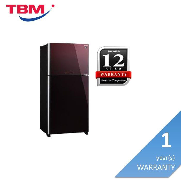 Sharp SJP882MFGM Fridge 2 Doors G720L Inverter Maroon Glass | Lazada
