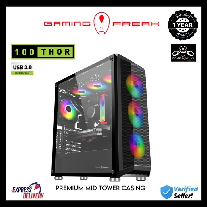 GAMING FREAK 100 THOR ATX MID TOWER CASE WITH ARGB FAN | Lazada