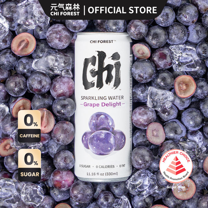 Chi Forest 元气森林 Sugar Free Sparkling Water Grape Delight Cans Drink 330ml [Genki Forest ...