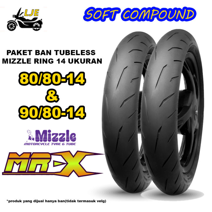 Ban Motor Matic 80/80 Ring 14 & 90/80 Ring 14 Mizzle MR X Tubeless ...