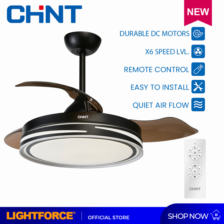 Chint Ceiling Fan CTFL71-6 Black 71W Tricolor | Lazada PH