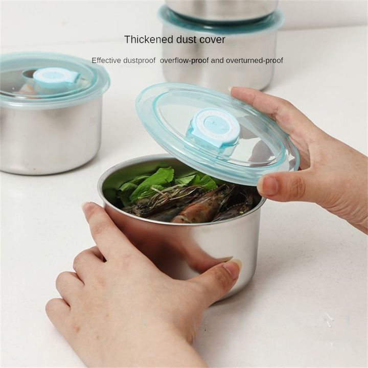 Hourser 5Pcs food storage organizer with cover stainless steel food ...