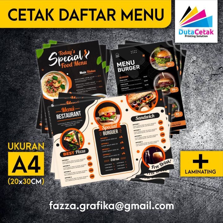 Cetak Daftar Menu AP260 Toko / Restoran sudah + laminating anti air ...