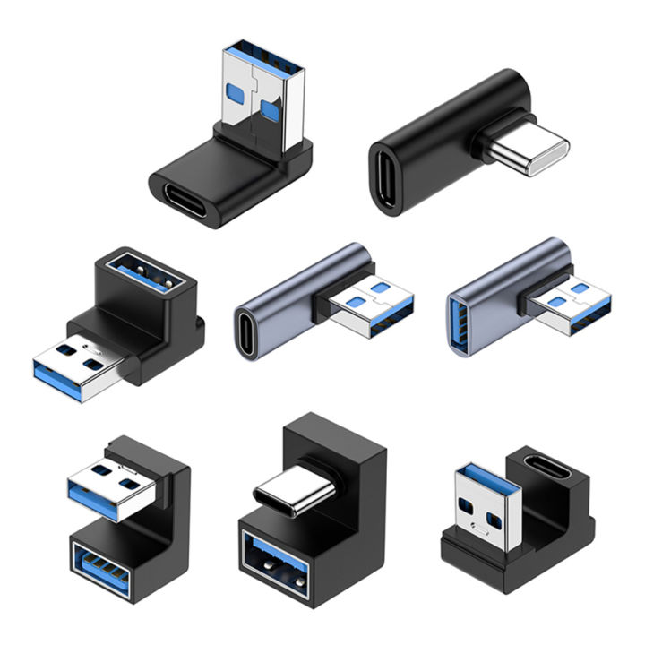 10 Gbps USB 3.0 Type C OTG Male to Female Adapter 90 Degree Three ...