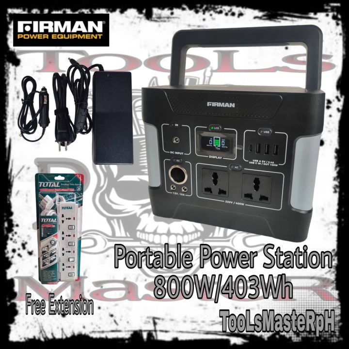 FIRMAN 800W/403Wh Portable Power Station PPS400 FREE Extension | Lazada PH