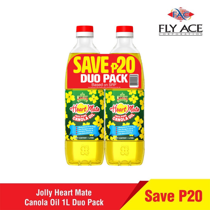 Jolly Heart Mate Canola Oil 1L Duo Pack - SAVE P20 | Lazada PH