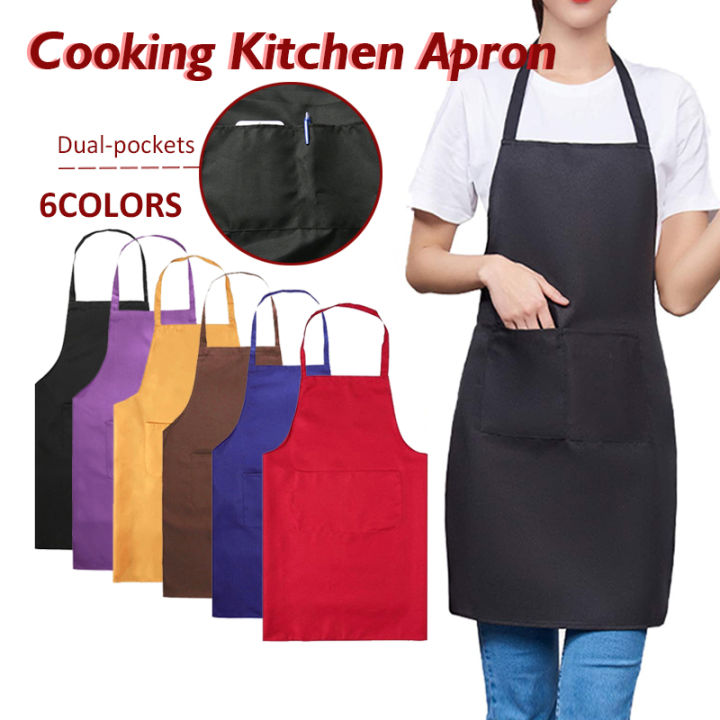 Kitchen Wipeable Apron Waterproof Oil Proof Apron Adjustable Strap Easy ...