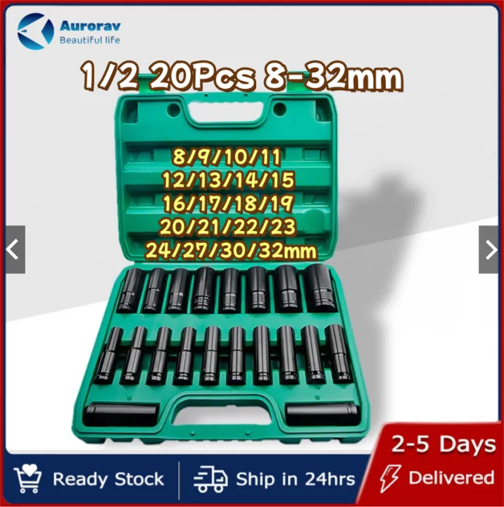 Impact wrench socket set deep socket wrench set deep socket 1 / 2 drive ...