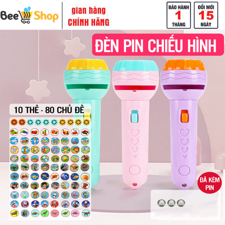 Đèn pin chiếu 80 hình ảnh, đèn pin chiếu hình cho bé, đồ chơi chiếu ...
