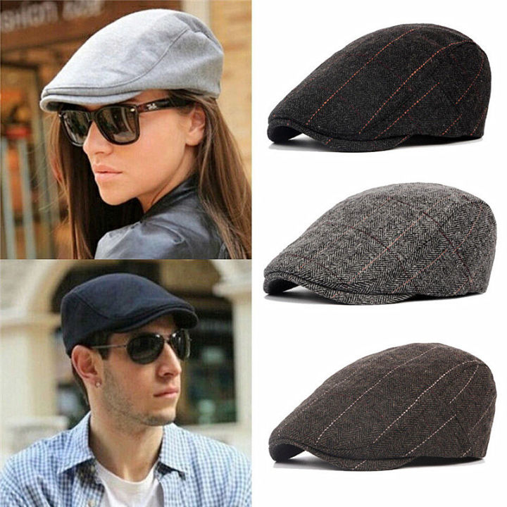 Newsboy Gatsby Cap Mens Ivy Hat Golf Driving Flat Cabbie Beret Driver ...