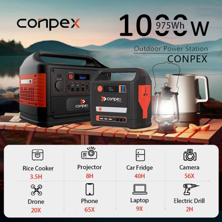 Conpex Power Station 1000w 300w Generator pure sine wave Can be used while charging AC DC usb ...