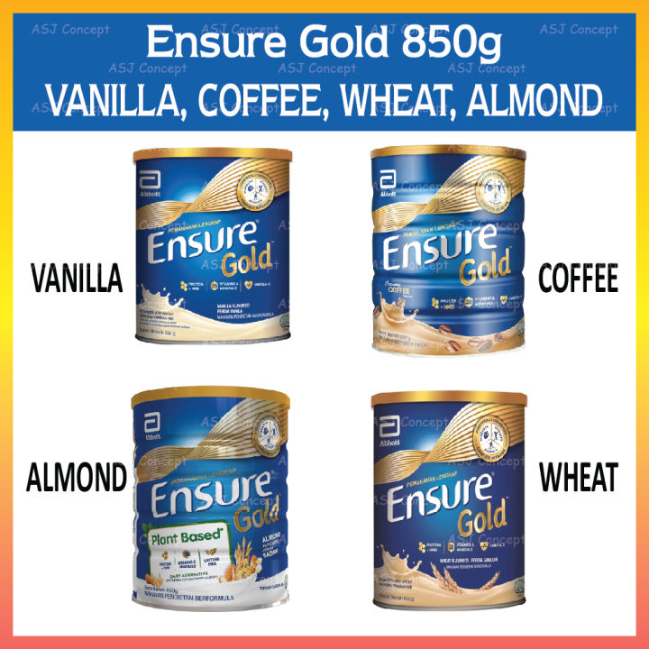 ENSURE Gold VANILLA / COFFEE / WHEAT / ALMOND 850g / [Ready Stock] | Lazada