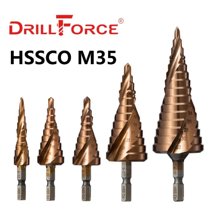 M35 5% Cobalt Step Drill Bit HSSCO Cone Metal Tool Hole Cutter 3-12/3-14/4-12/4-20/4-22/4-25/4 ...