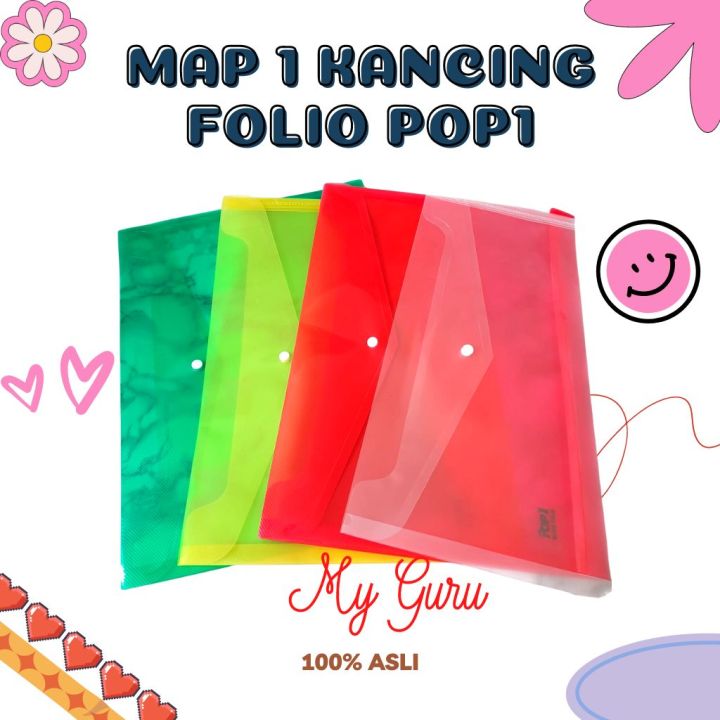 [PCS ] MAP WARNA 1 KANCING FOLIO POP1 / D`PLAYERS / DOKUMEN FILE KANCING/ MAP KANCING / MAP ...