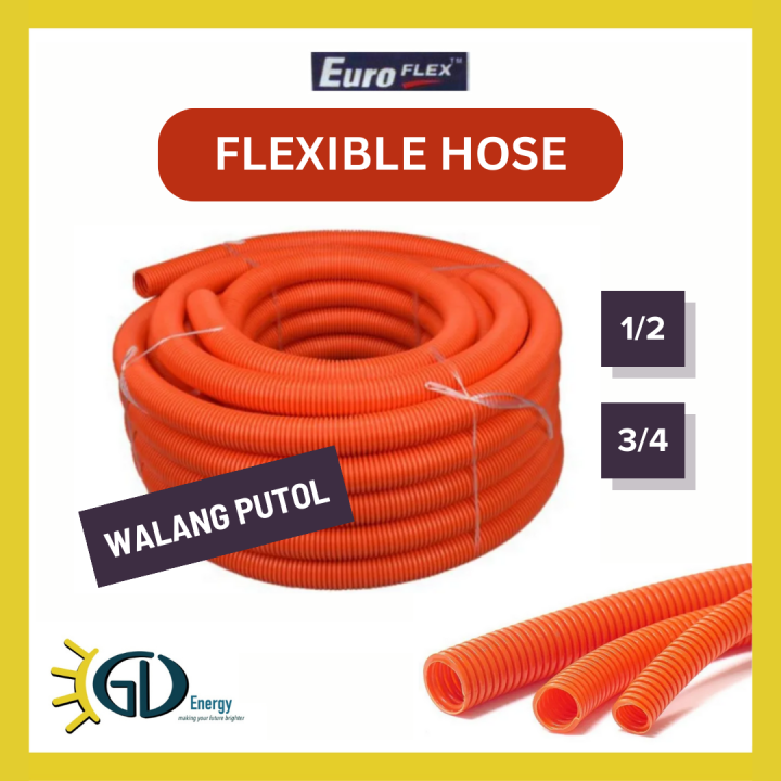 Euroflex ORANGE Electrical Flexible Hose PVC (1/2 and 3/4) PER METER | Lazada PH