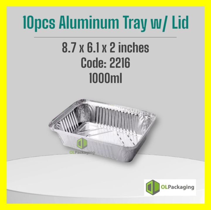 10/20pcs Rectangular Aluminum Container 1000ML with PET Cover | Lazada PH