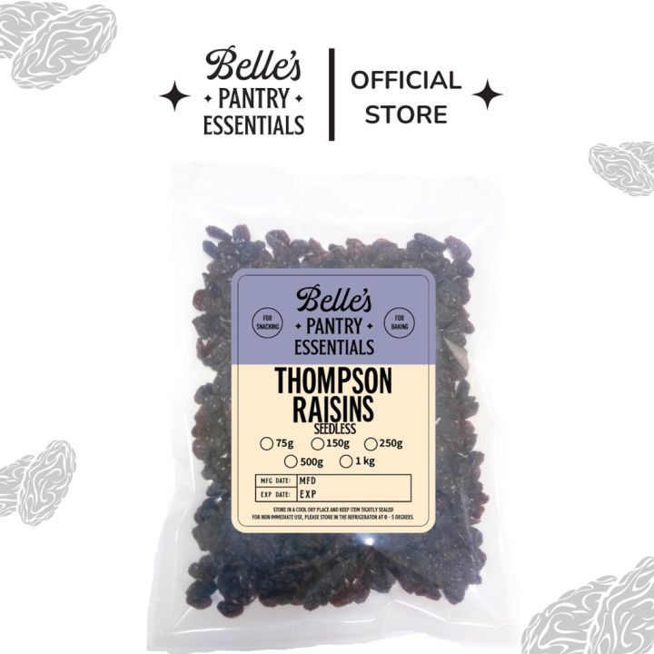 Belle's Thompson Seedless Raisins (250g to 1kg) | Lazada PH