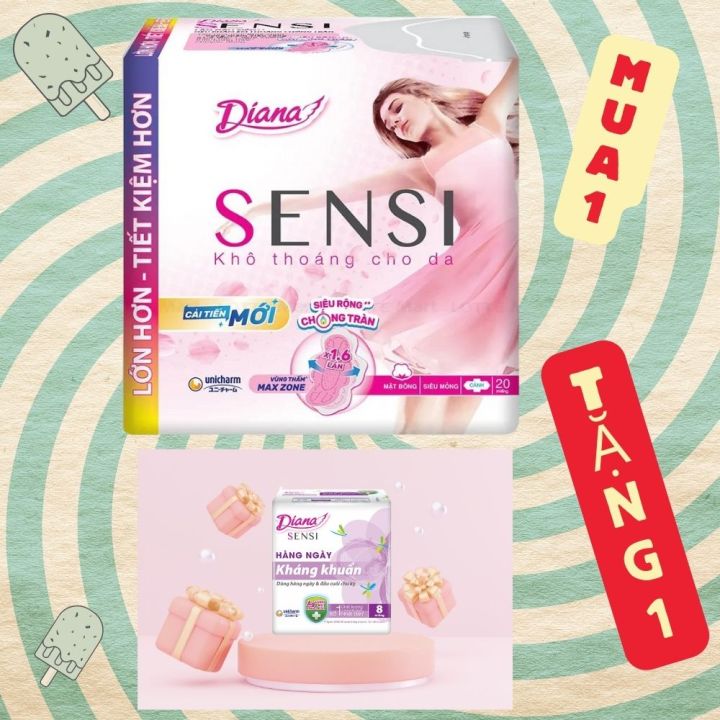 Băng vệ sinh(BVS) Diana Sensi siêu mỏng cánh 8/20 miếng | Lazada.vn