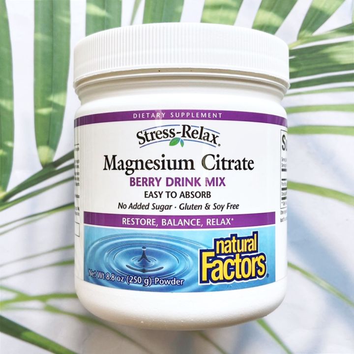 (Natural Factors®) Stress-Relax Magnesium Citrate Powder 250 g ...