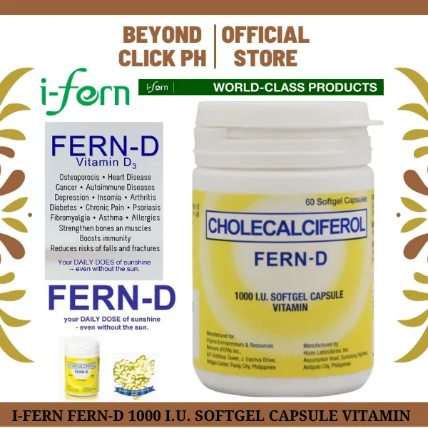 IFERN Fern D Vitamin D Cholecalciferol Miracle Pill Original Fern D 120 Soft gel Immune Booster ...
