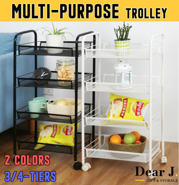 Premium Multipurpose Rack Storage Shelf Trolley Cart 3-Tier 4-Tier ...