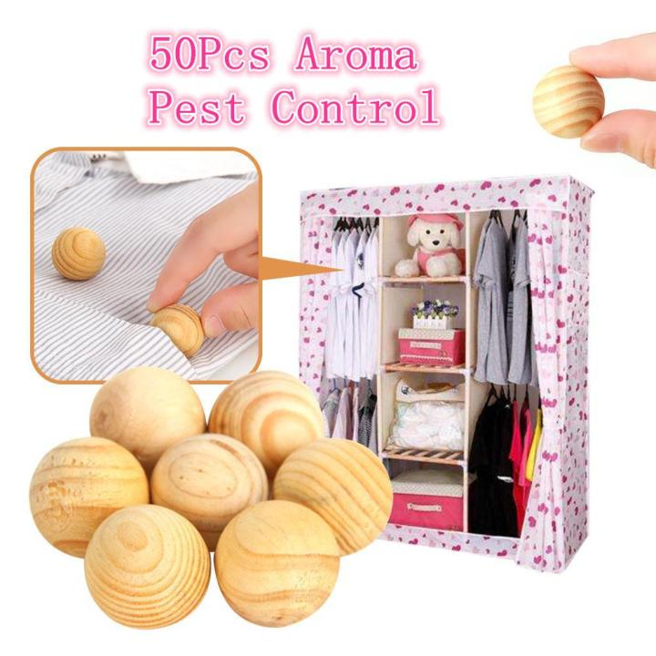50Pcs/Pack Fragrant Moth Balls Cedar Wood Camphor Mothball Insect ...