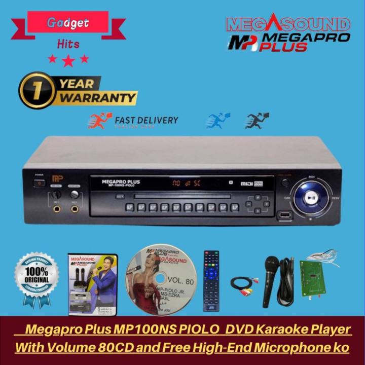 Megapro Plus MP100NS PIOLO DVD Karaoke Player With Volume 80 CD and Free High-End Microphone ko ...