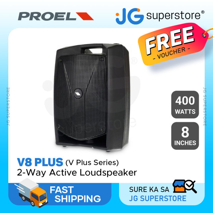 PROEL V8 PLUS 400W 2-Way Bi-Amped Class AB / D Active Loudspeaker with ...
