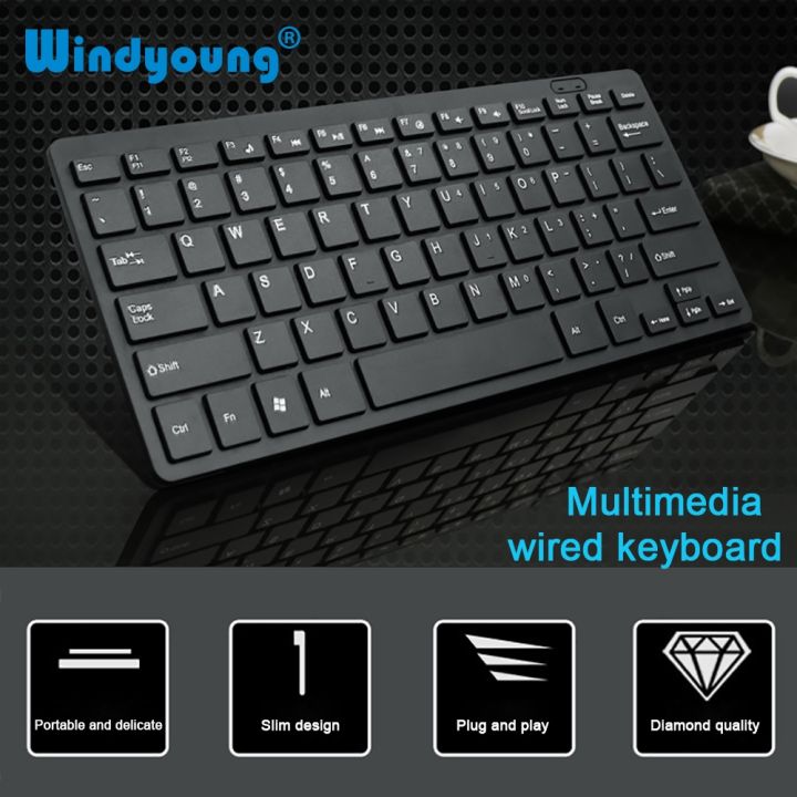 (Xiaohong's keyboard film) Wired Keyboard Ultra Thin Quiet Small Size 78 Keys Mini Multimedia ...