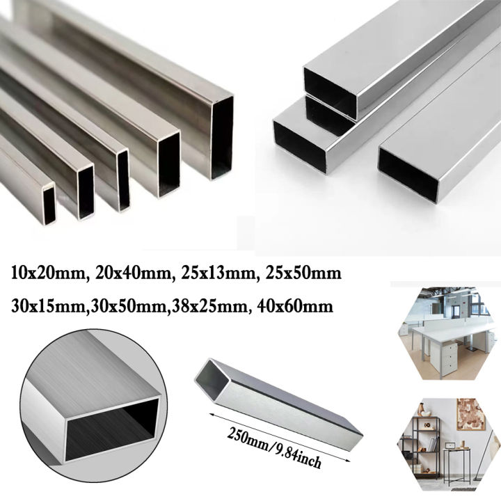 1Pc 304Stainlesss Steel Rectangular Tubing Tube 250mm Long, 304 Metal ...