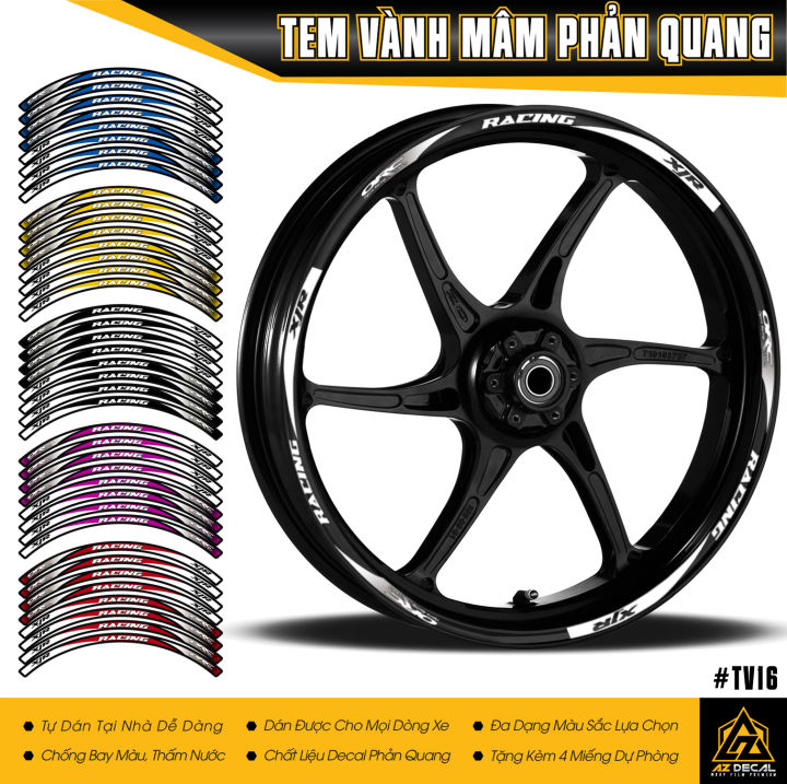Tem Dán Vành Xe Phản Quang Racing ORC | TV16 | Decal Dán Mâm Xe Chống ...